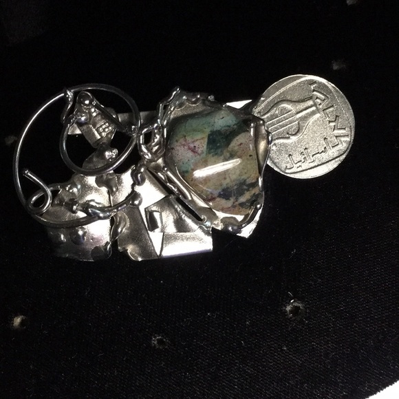Jewelry | Vintage Handcrafted Signed Silver Gemstone Pin | Poshmark